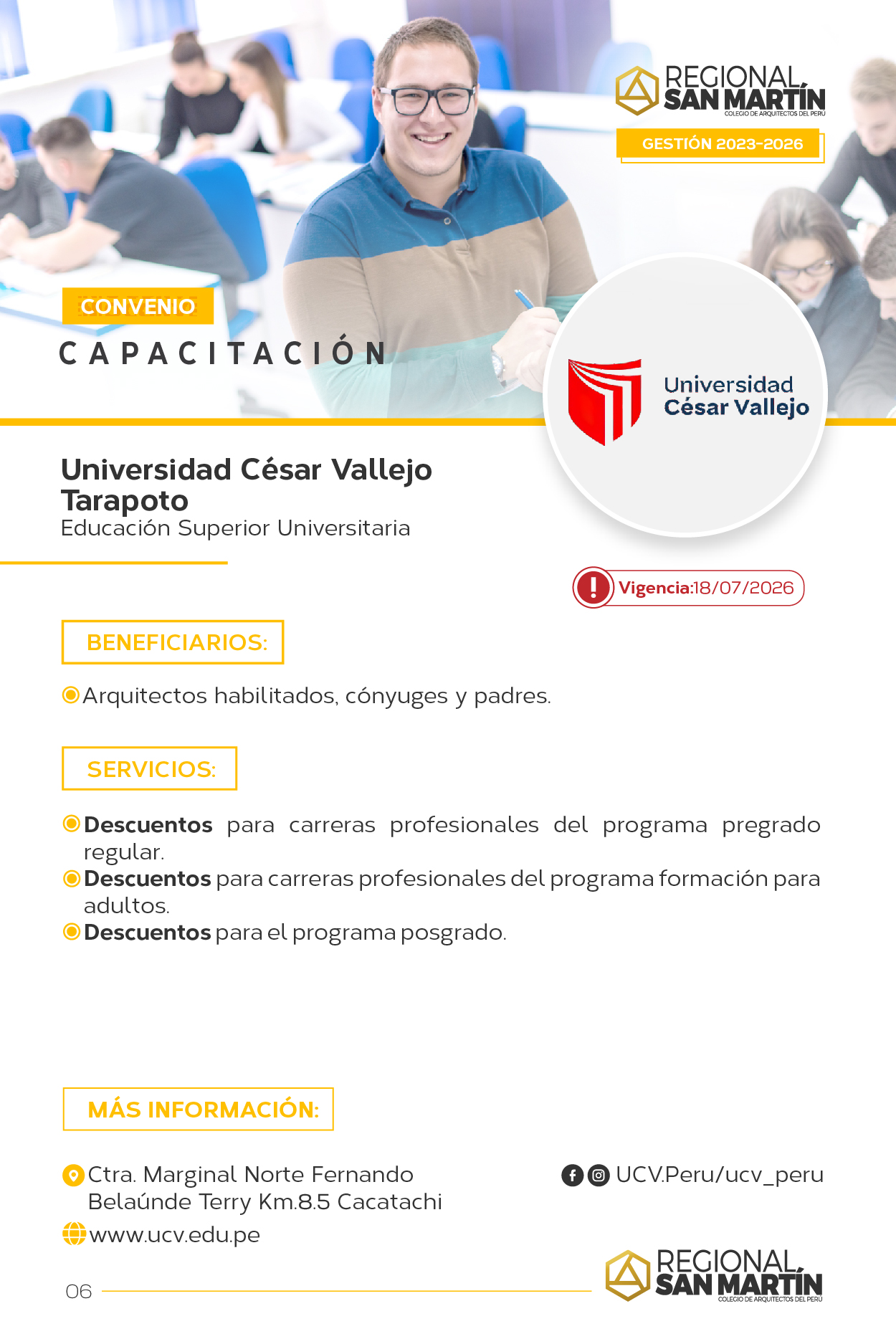 Universidad César Vallejo Tarapoto - Colegio de Arquitectos del Perú ...