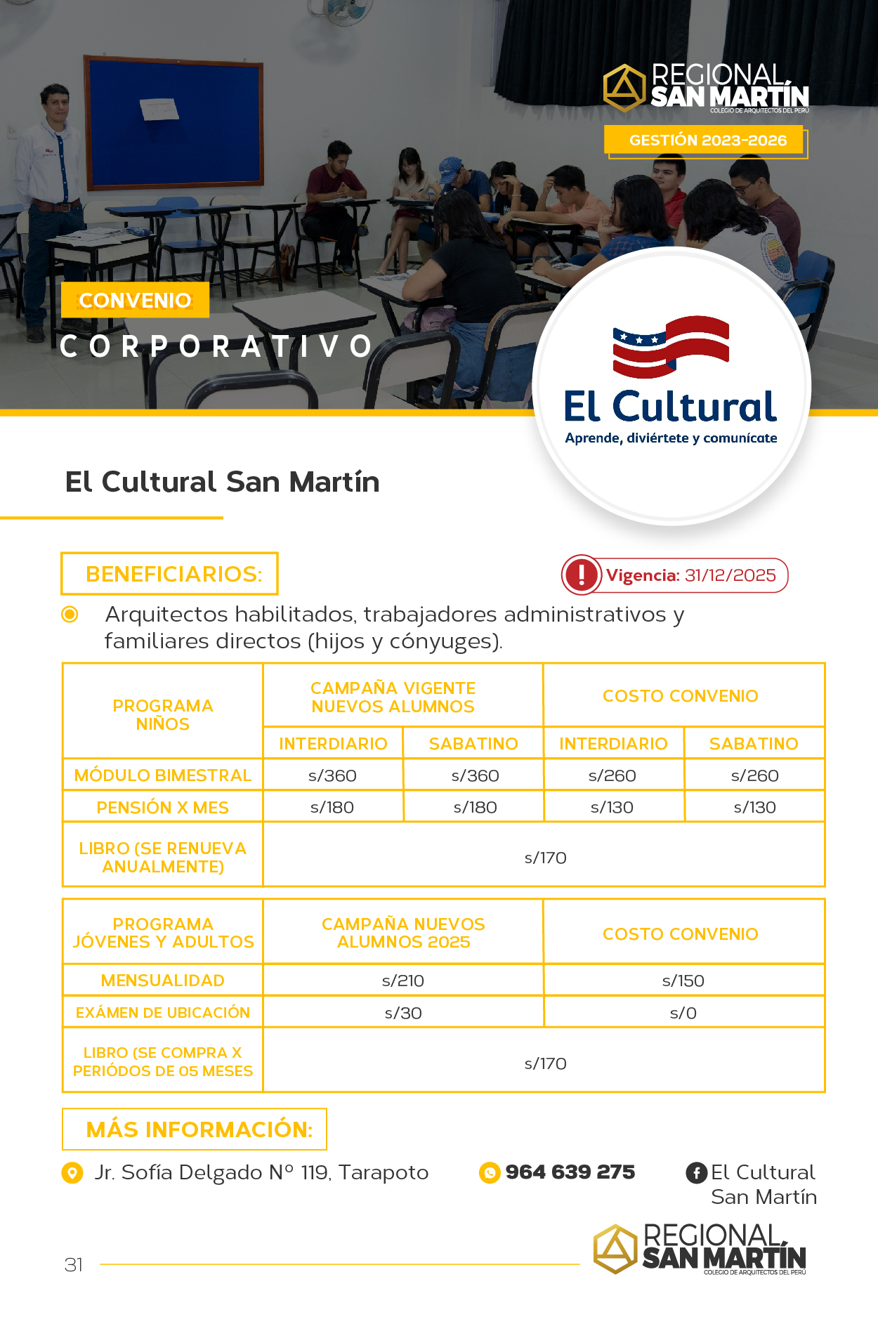 EL CUTURAL SAN MARTÍN - Colegio de Arquitectos del Perú - Región San Martín