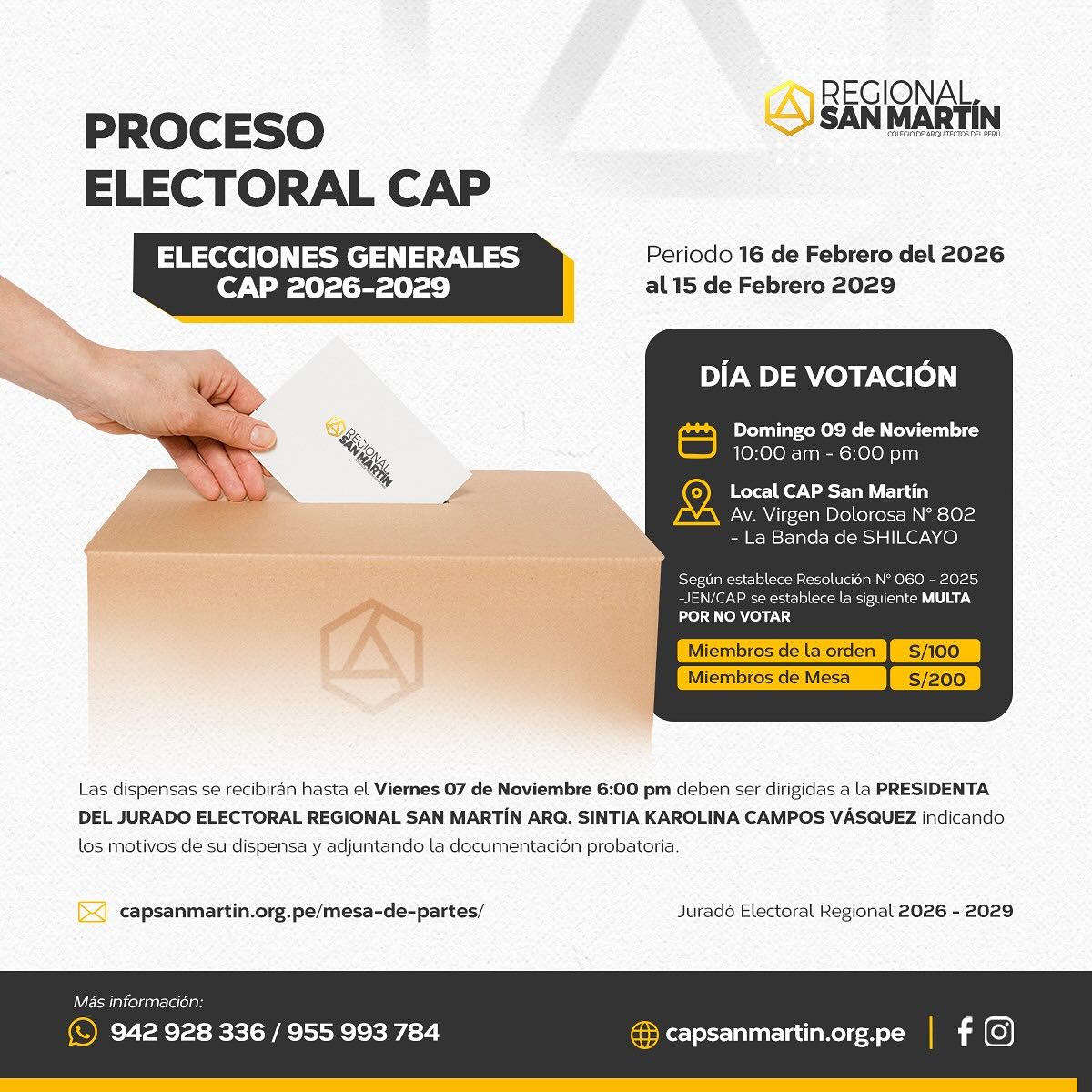 Comunicado Oficial | Proceso Electoral CAP San Martín 2026–2029 ...